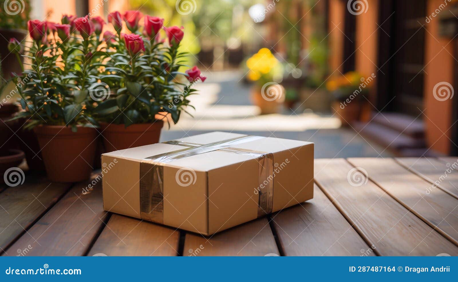 Cardboard Boxes with Delivery. Boxes on the Street on the Outside Stock ...