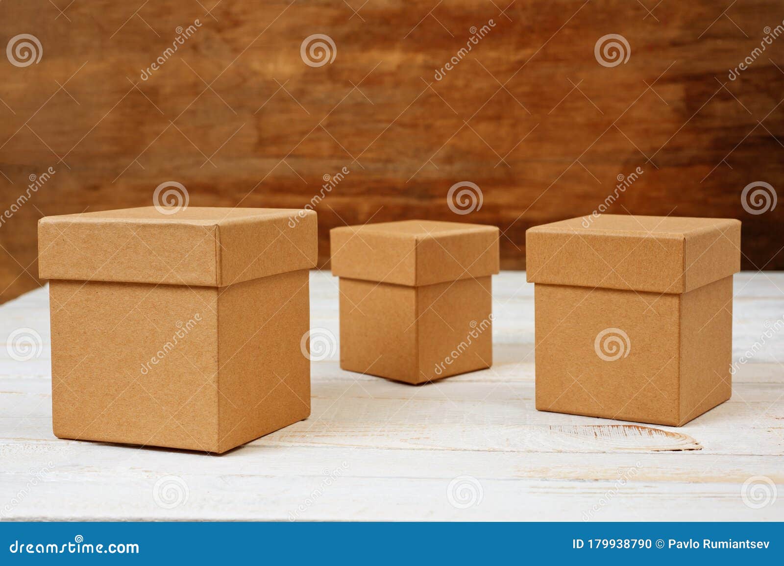 Cardboard Boxes of Different Sizes with Lids. Background for Gift ...