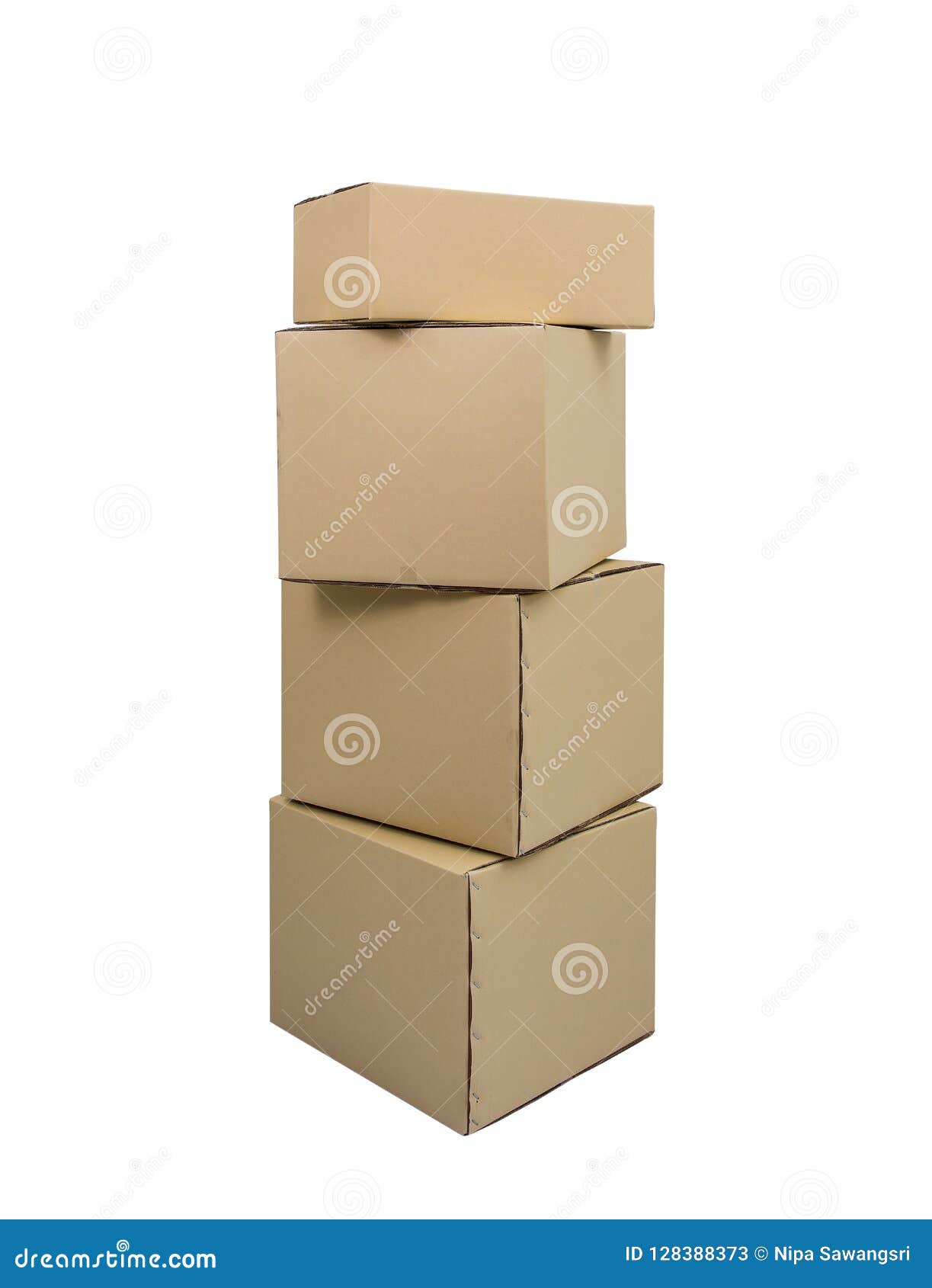 Cardboard Boxes in Different Sizes Stacked Boxes Isolated on White ...