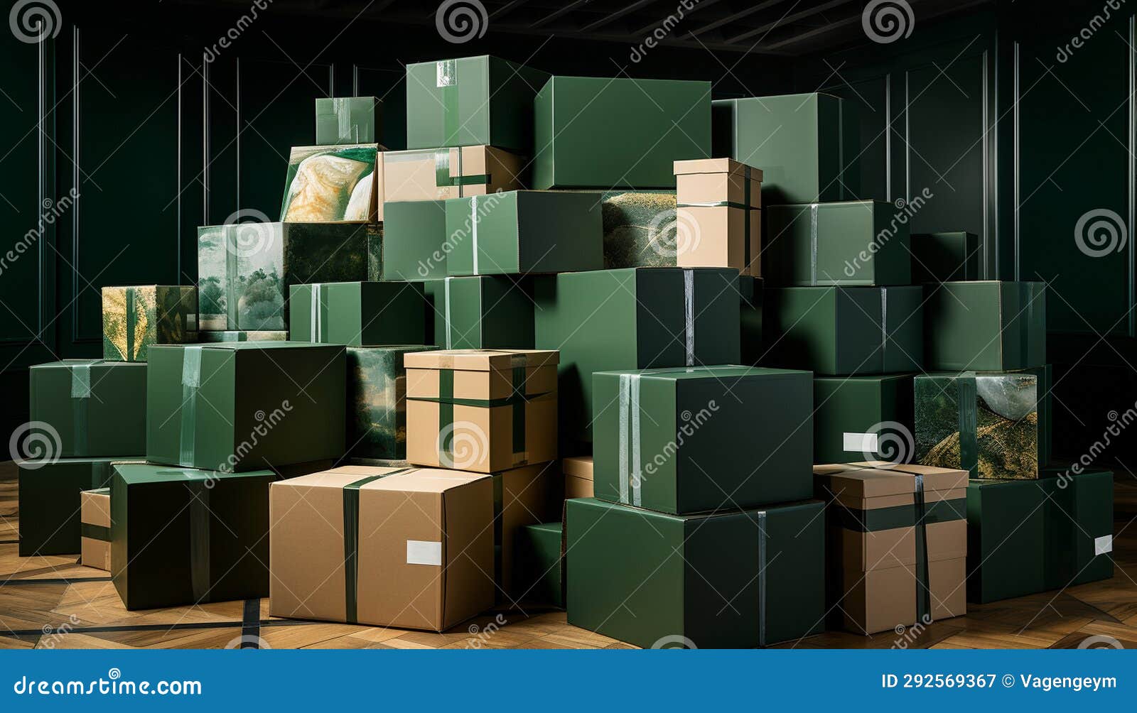 Cardboard Boxes in an Empty Room of a New Flat. the Concept of Moving ...