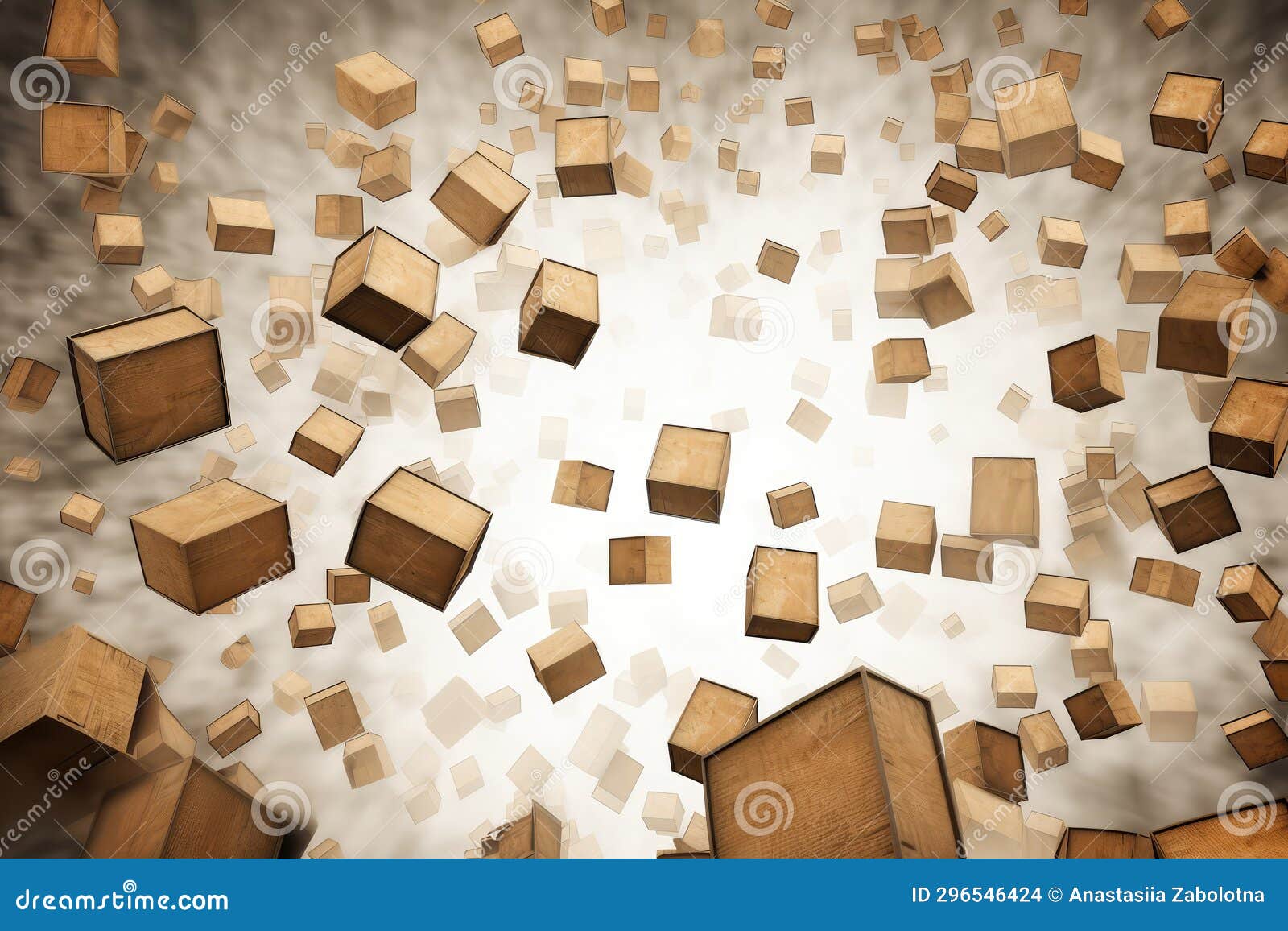 Cardboard Boxes Floating in the Air Against White Background ...