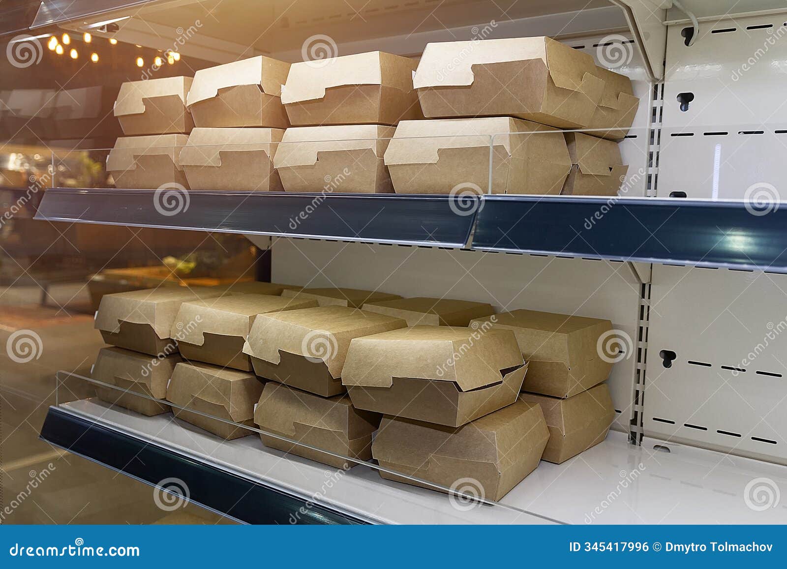 Cardboard Boxes on the Grocery Store Counter Stock Photo - Image of ...