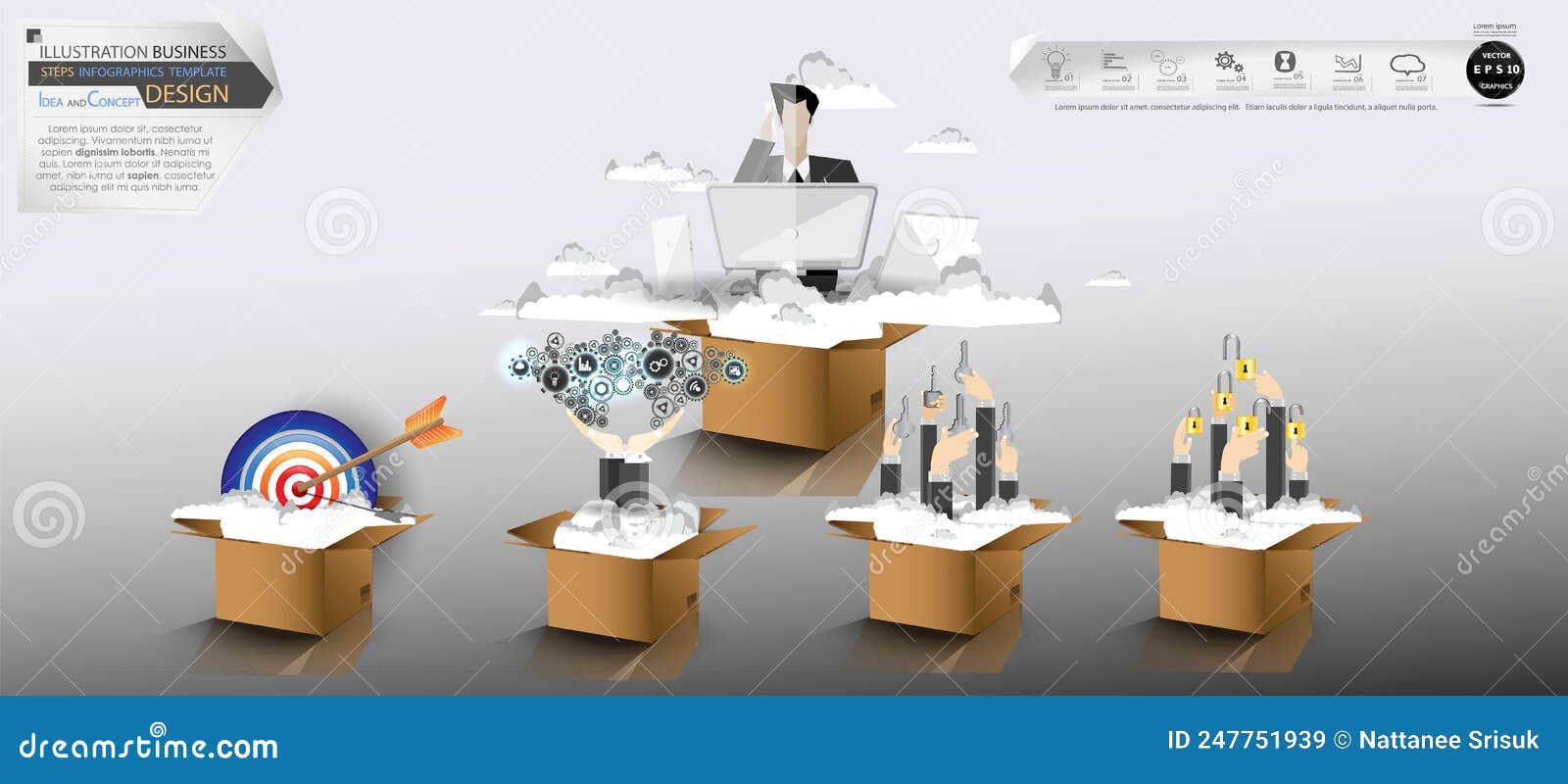 Cardboard Boxes - Illustration Modern Business Design Idea and Concept ...