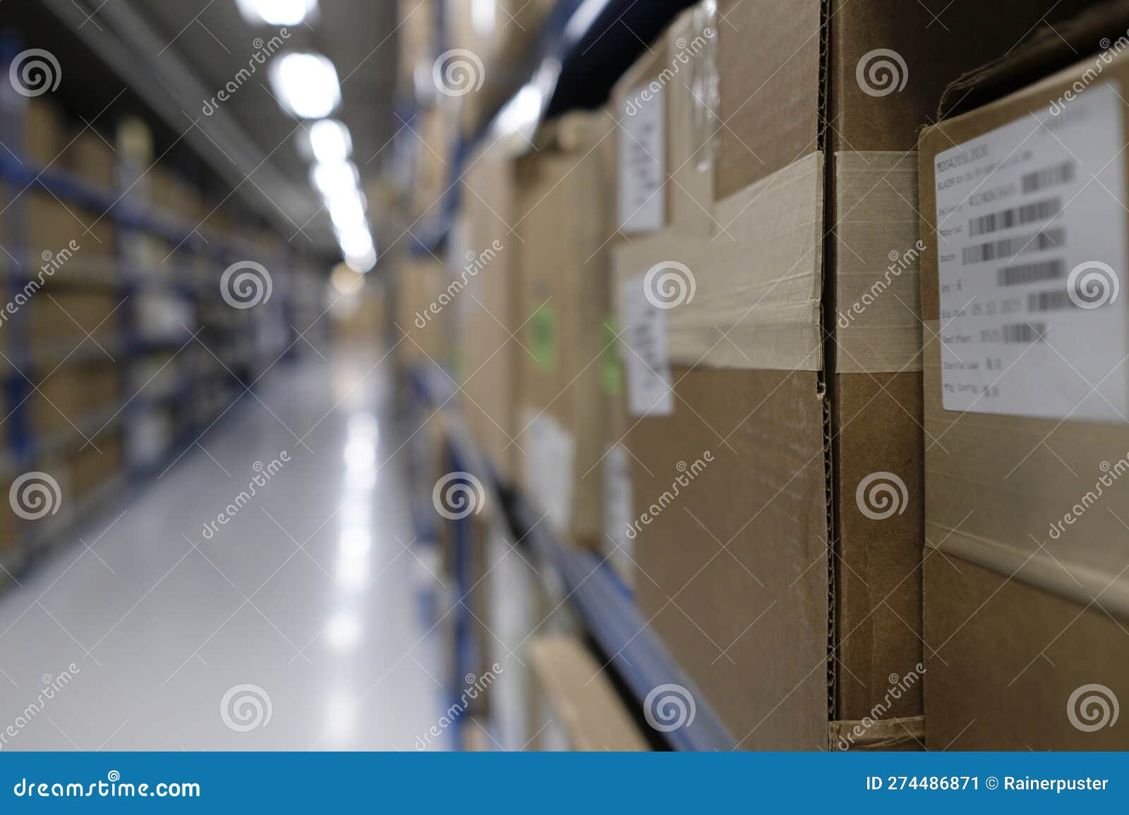 Inside a Logistics and Distribution Warehouse Stock Image - Image of ...