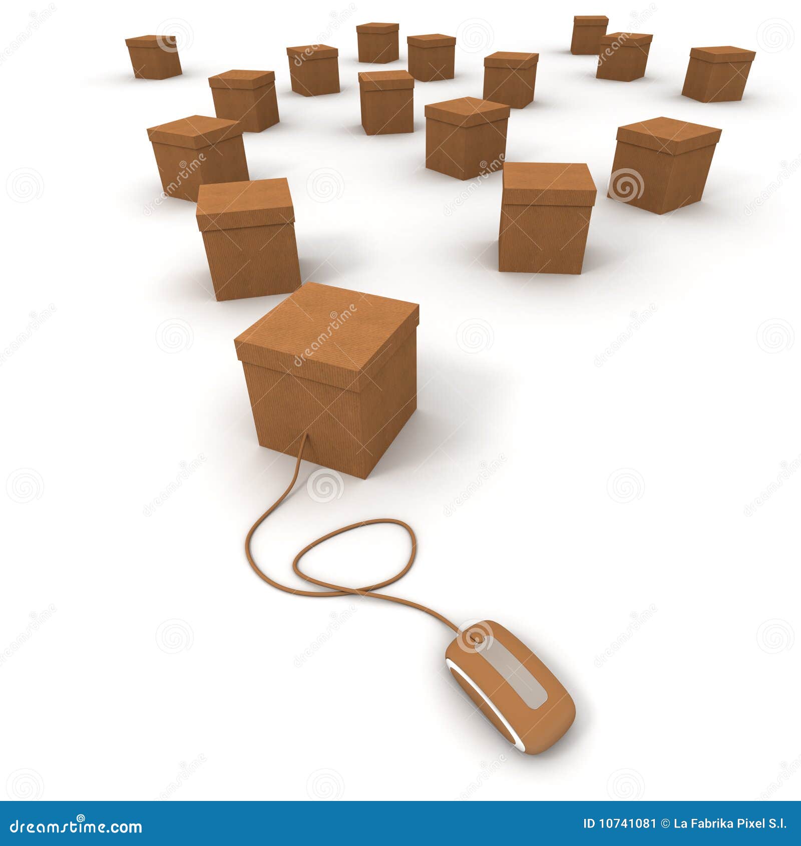 Cardboard Boxes and Internet Connexion Stock Illustration ...