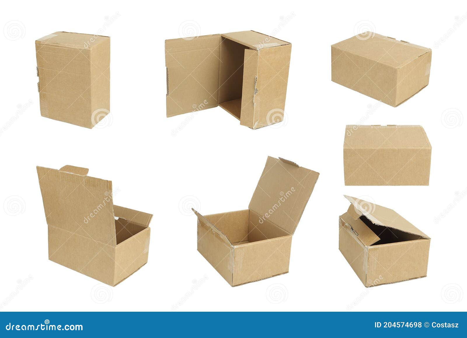 Cardboard boxes isolated stock photo. Image of shipping - 204574698
