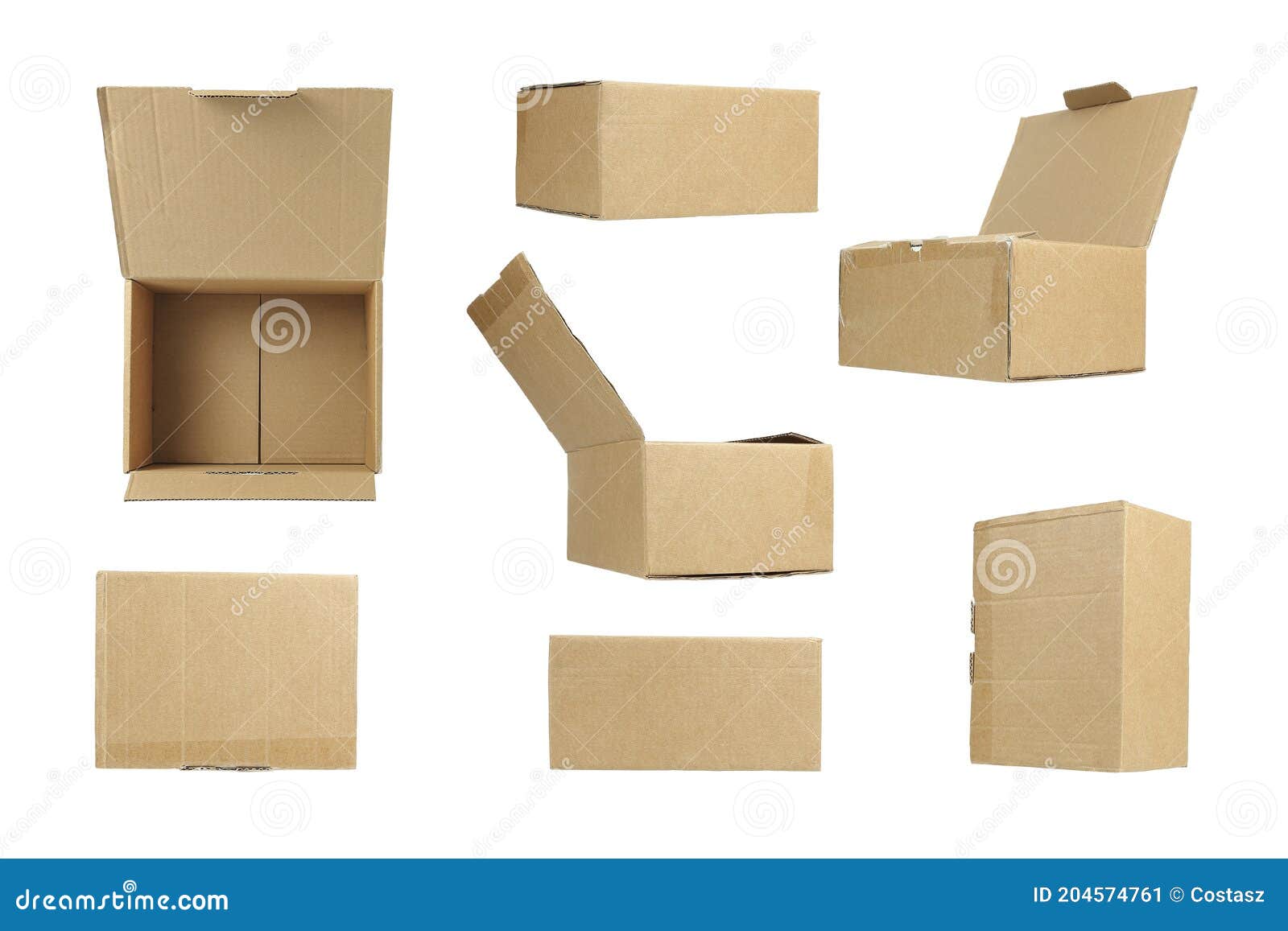 Cardboard boxes isolated stock image. Image of send - 204574761
