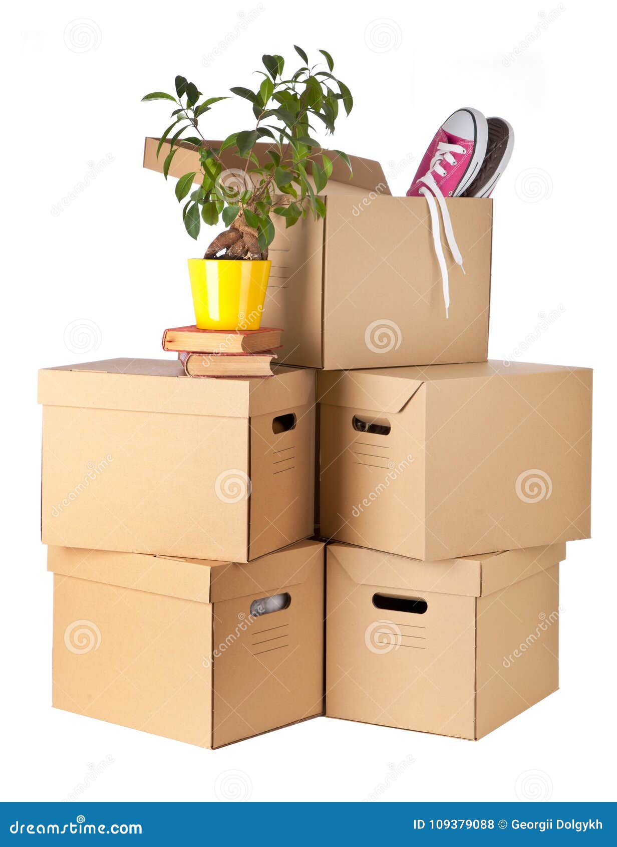 Cardboard Boxes on White Background Stock Photo - Image of paper, open ...