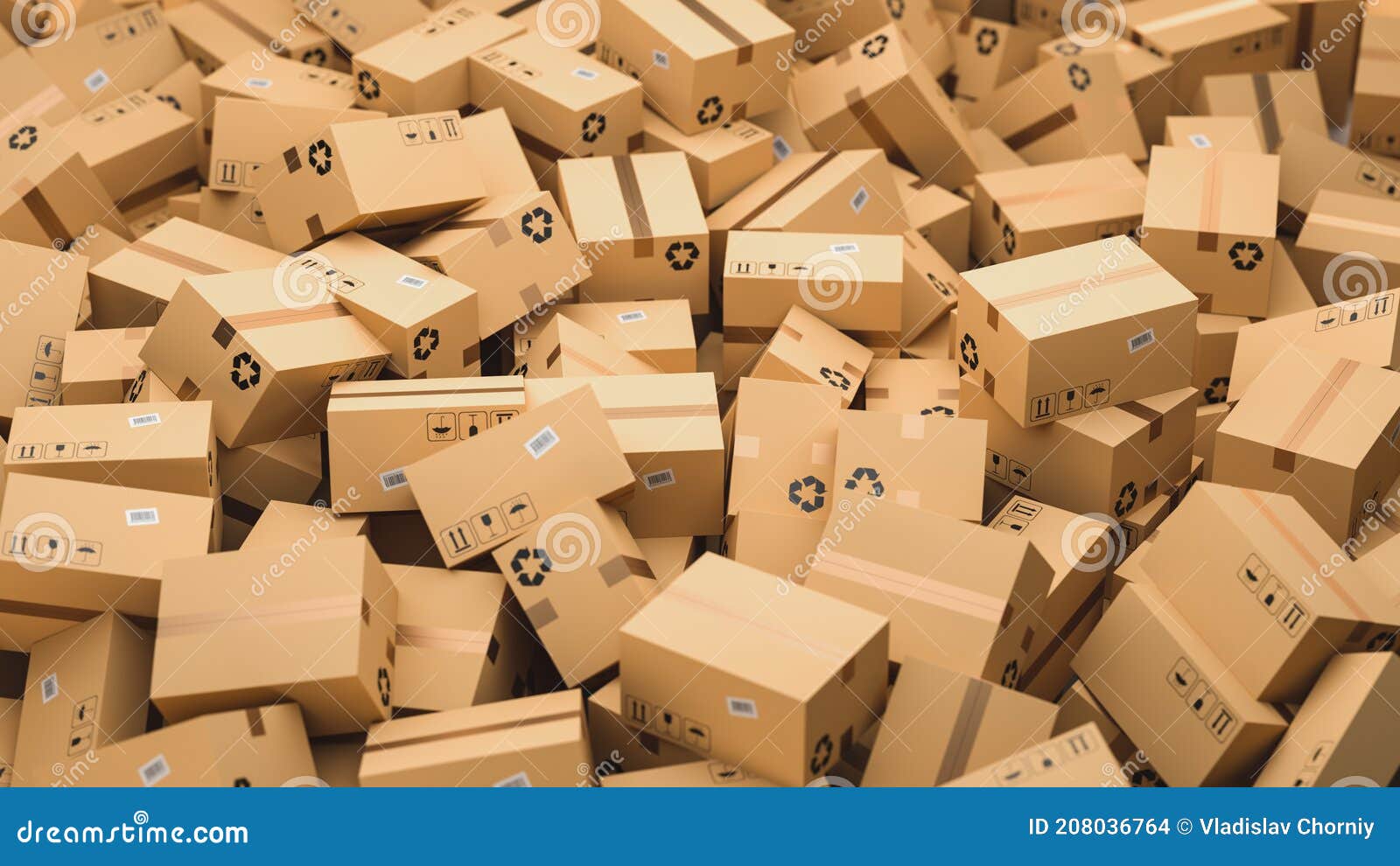Cardboard Boxes, Logistics and Delivery Concept Stock Illustration ...