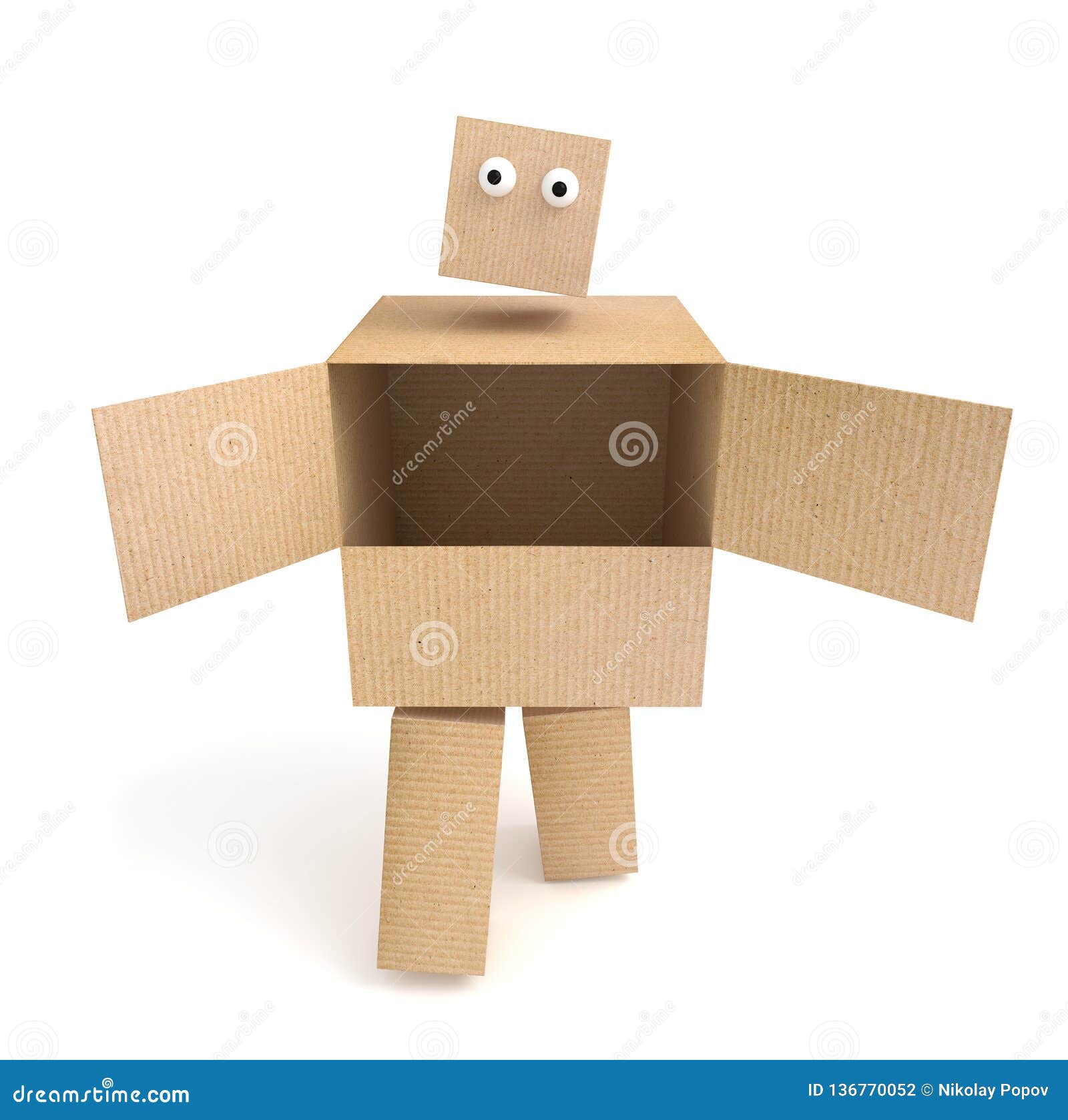 Cardboard boxes man stock illustration. Illustration of packaging ...