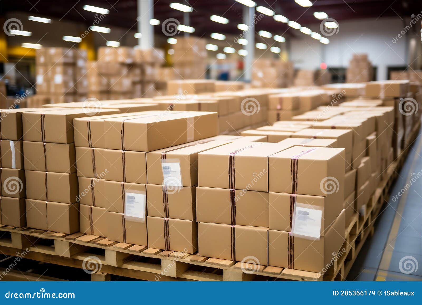 Cardboard Boxes in the Modern Warehouse Stock Illustration ...