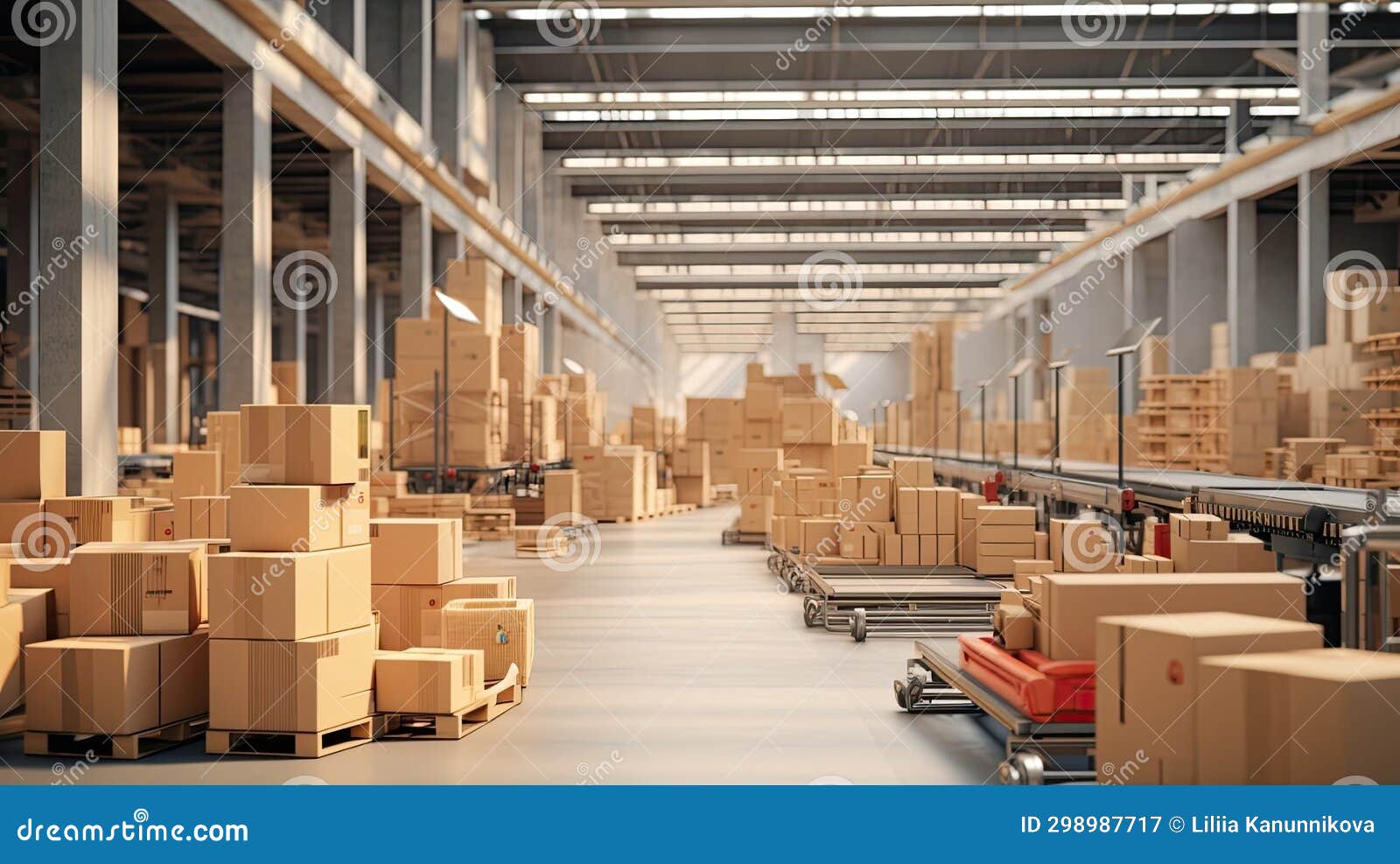Cardboard Boxes Moving on a Production Line, Destined for a Warehouse ...