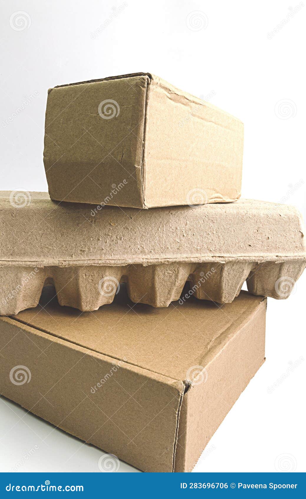 Cardboard Boxes Packaging Stack on White Background Stock Photo - Image ...