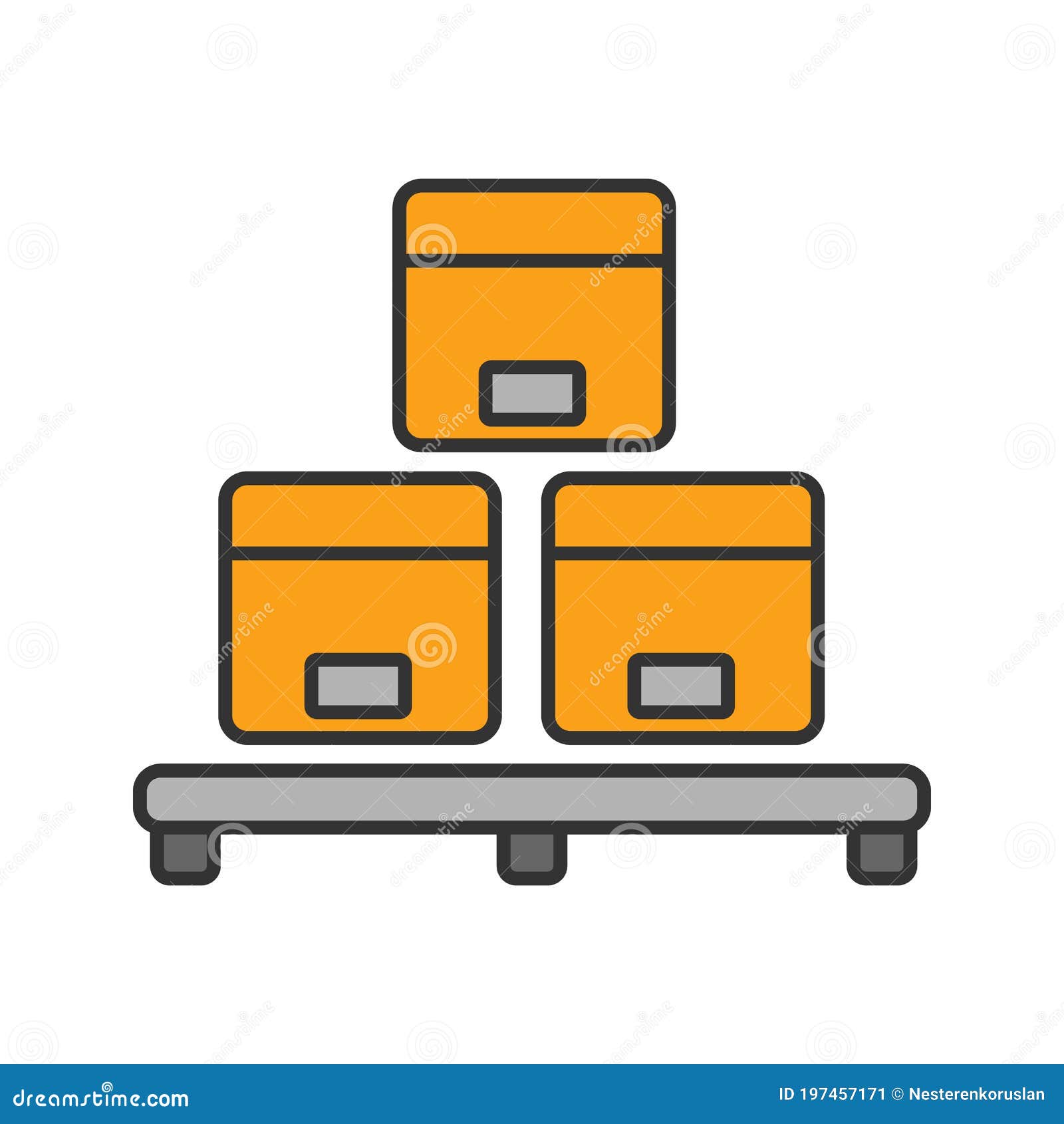 Cardboard Boxes on Pallet Color Icon Stock Vector - Illustration of ...