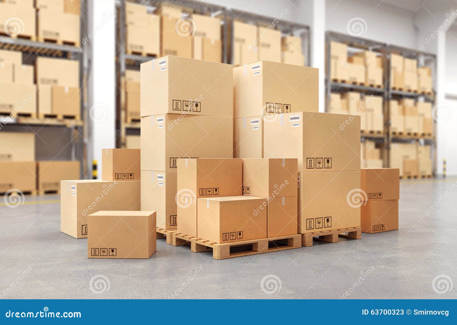 Cardboard Boxes on a Pallet. Stock Illustration - Illustration of ...