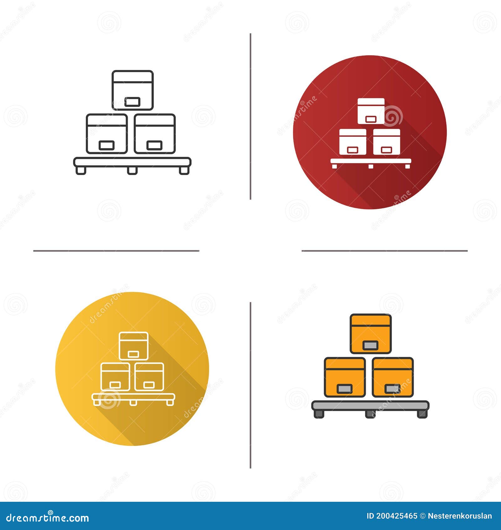 Cardboard Boxes on Pallet Icon Stock Vector - Illustration of package ...