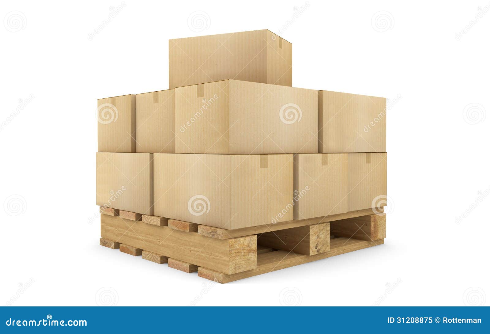 Cardboard Boxes on a Pallet Stock Image - Image of packing, moving ...