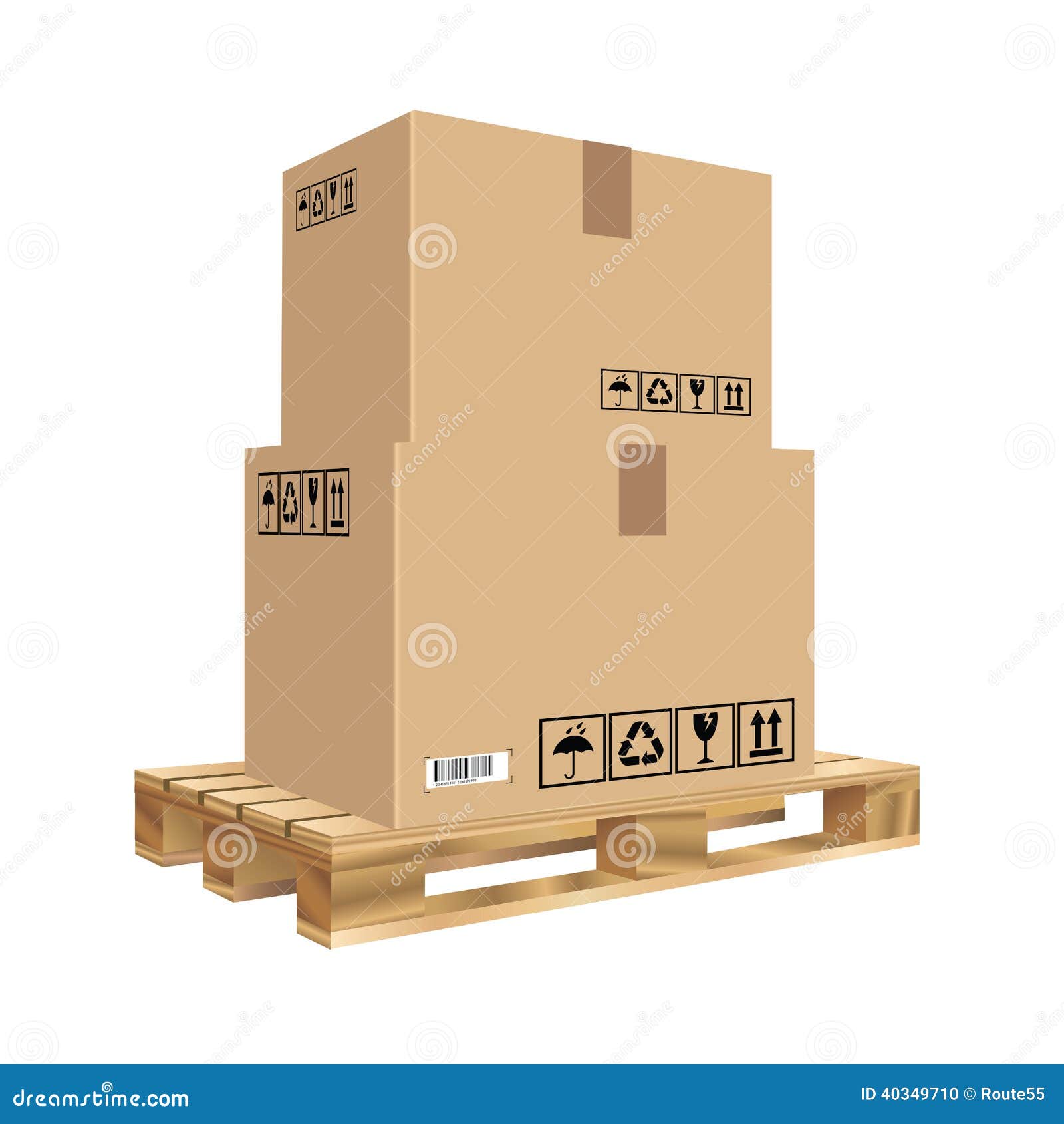 Cardboard Boxes on a Pallet Stock Vector - Illustration of cardboard ...