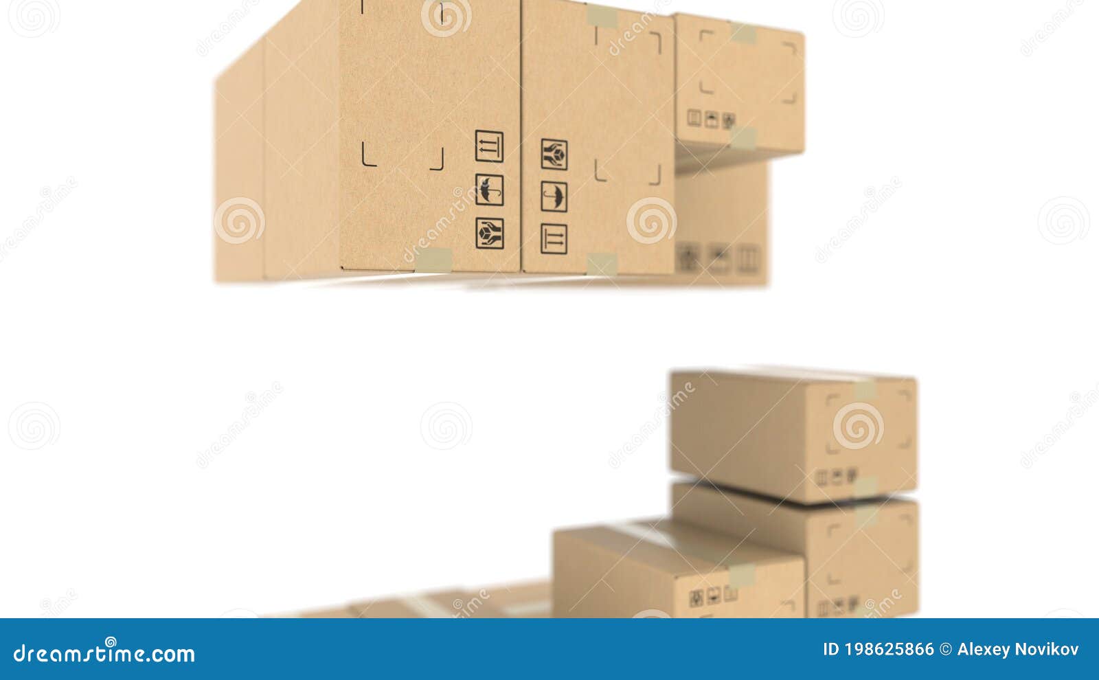 Cardboard Boxes Palletizing, 3d Rendering Stock Illustration ...