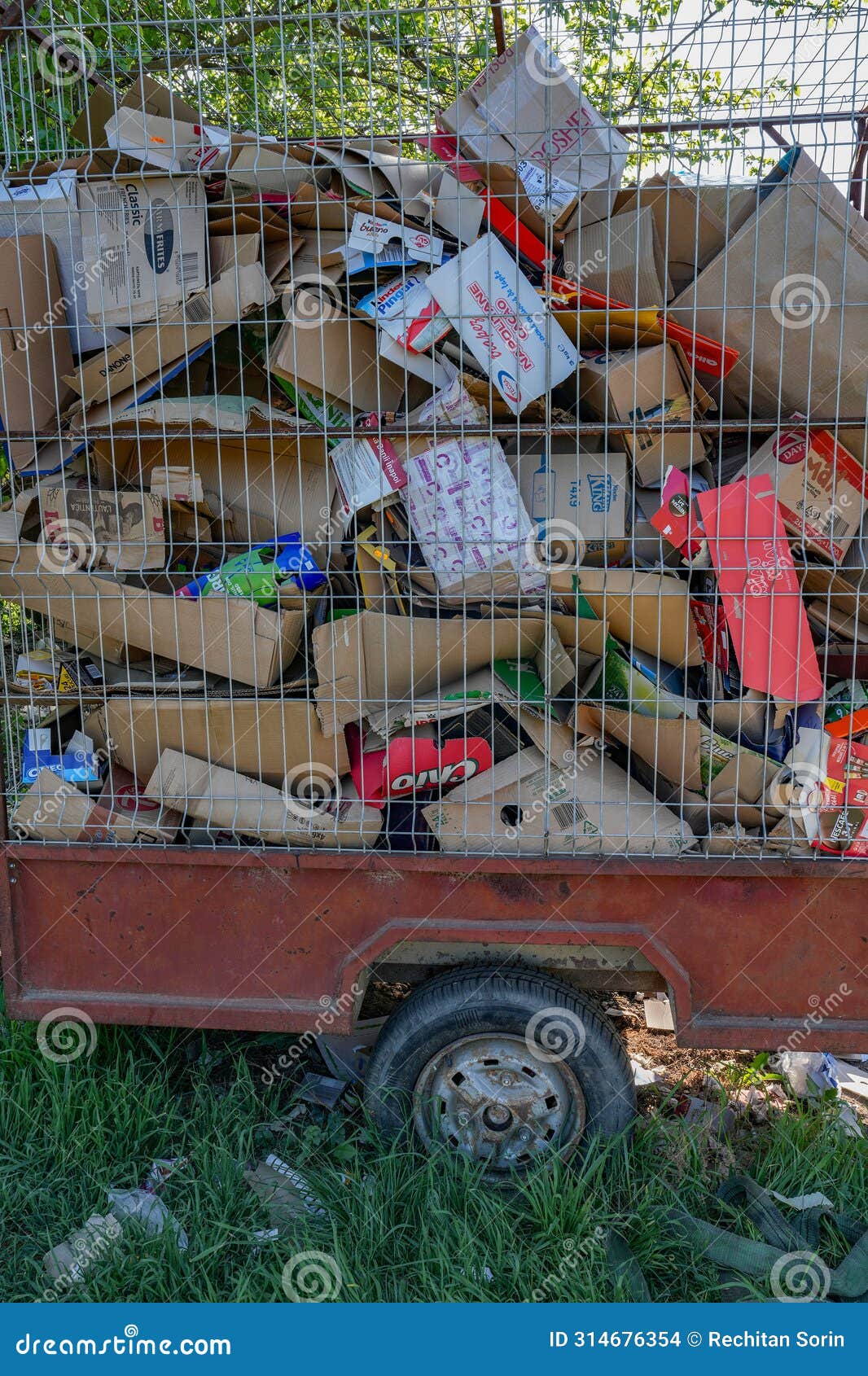 ARAD, ROMANIA, 14 APRIL, 2024: Bunch of Paper Collected for Recycling ...