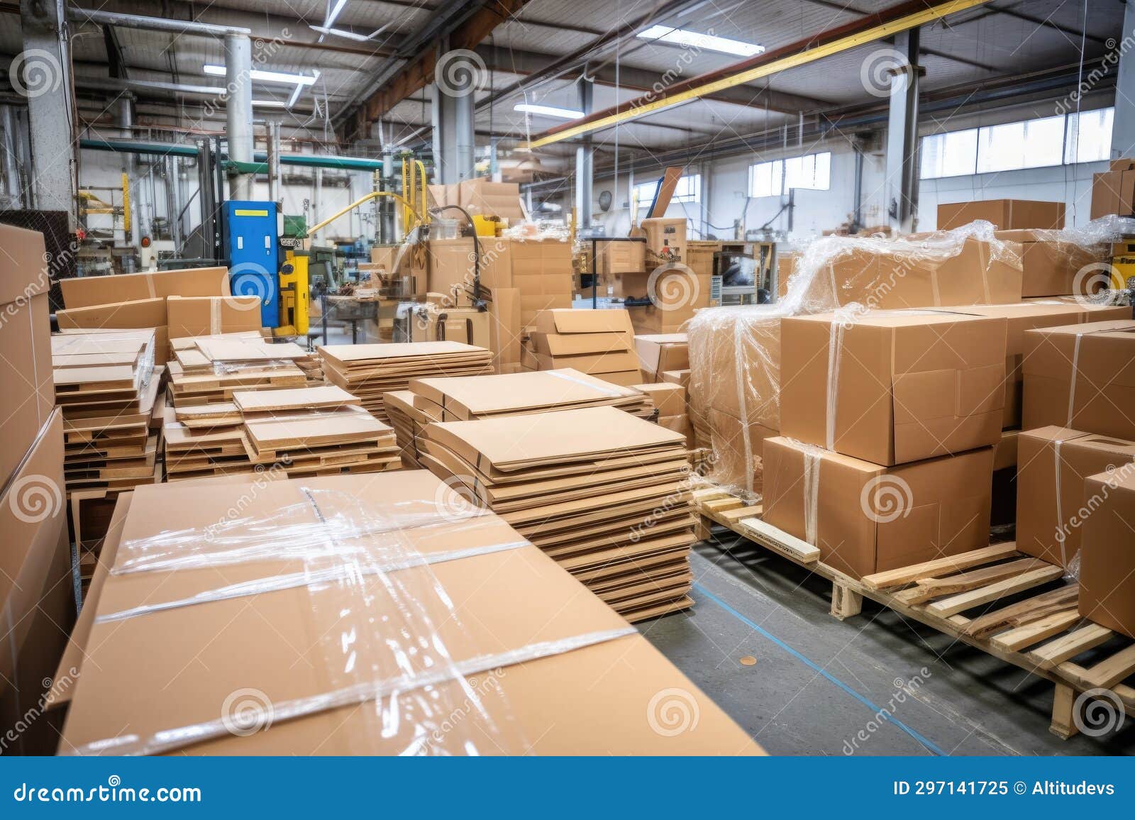Cardboard Boxes on a Production Line Stock Image - Image of setting ...