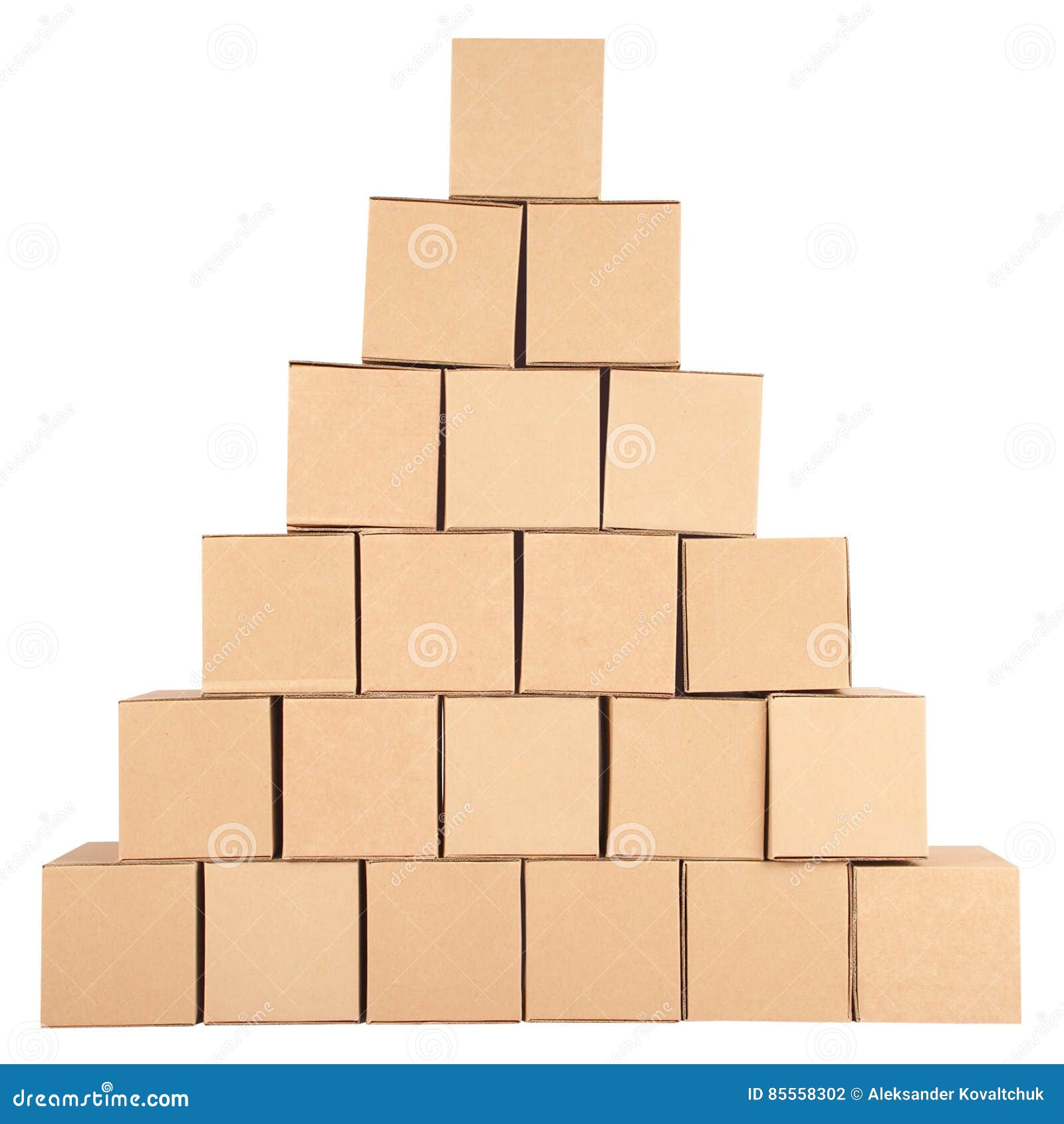 Cardboard Boxes.Pyramid from Boxes Stock Photo - Image of compartment ...