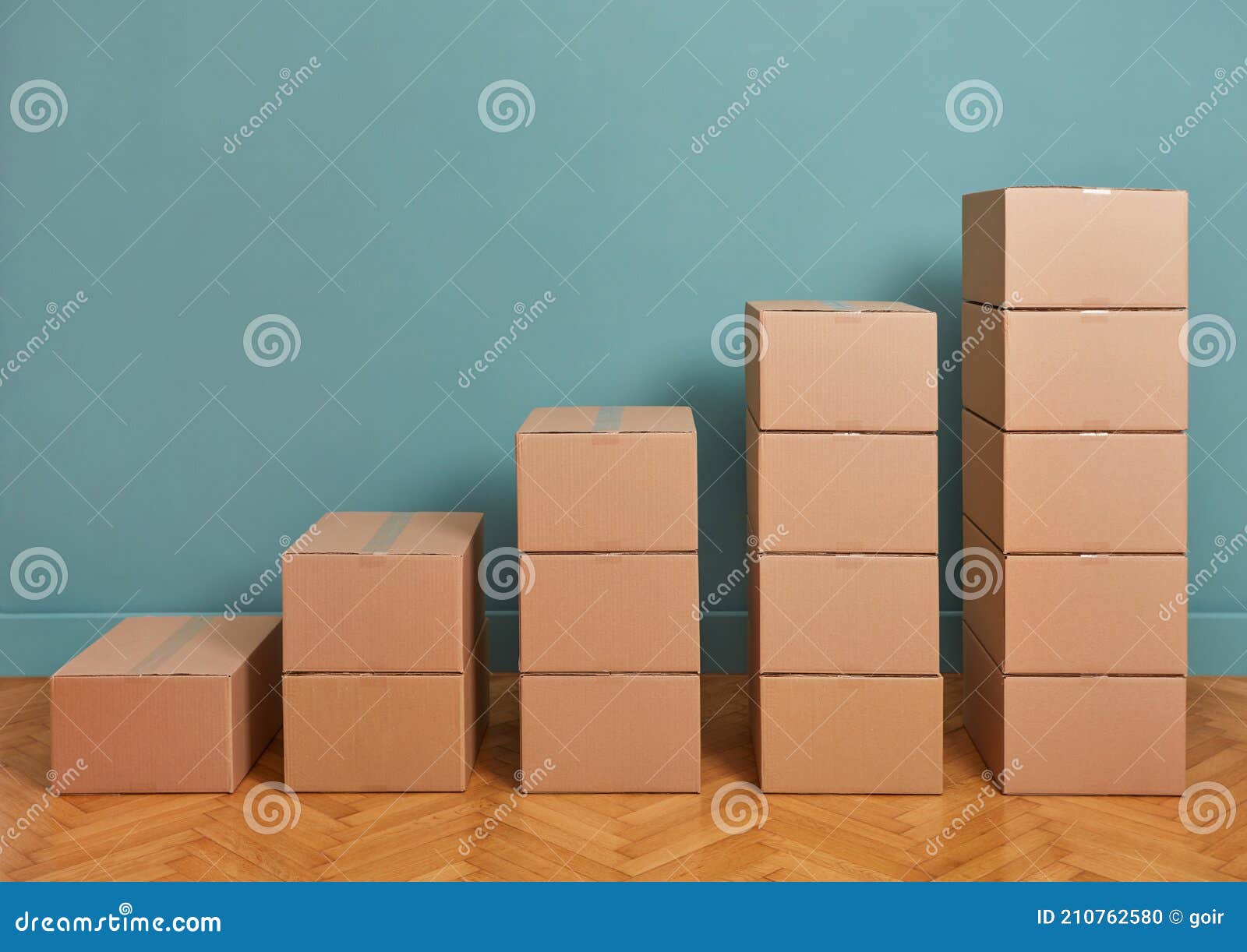 Cardboard boxes chart stock photo. Image of brown, blank - 210762580