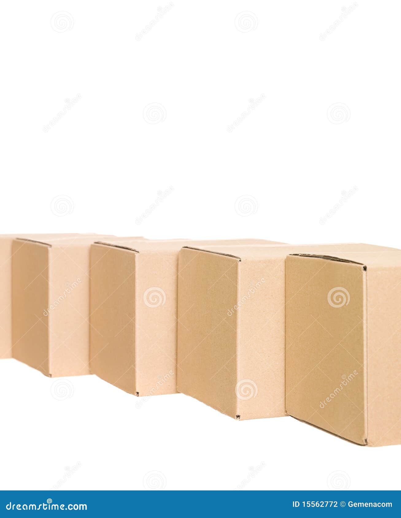 Cardboard boxes in a row stock photo. Image of background - 15562772