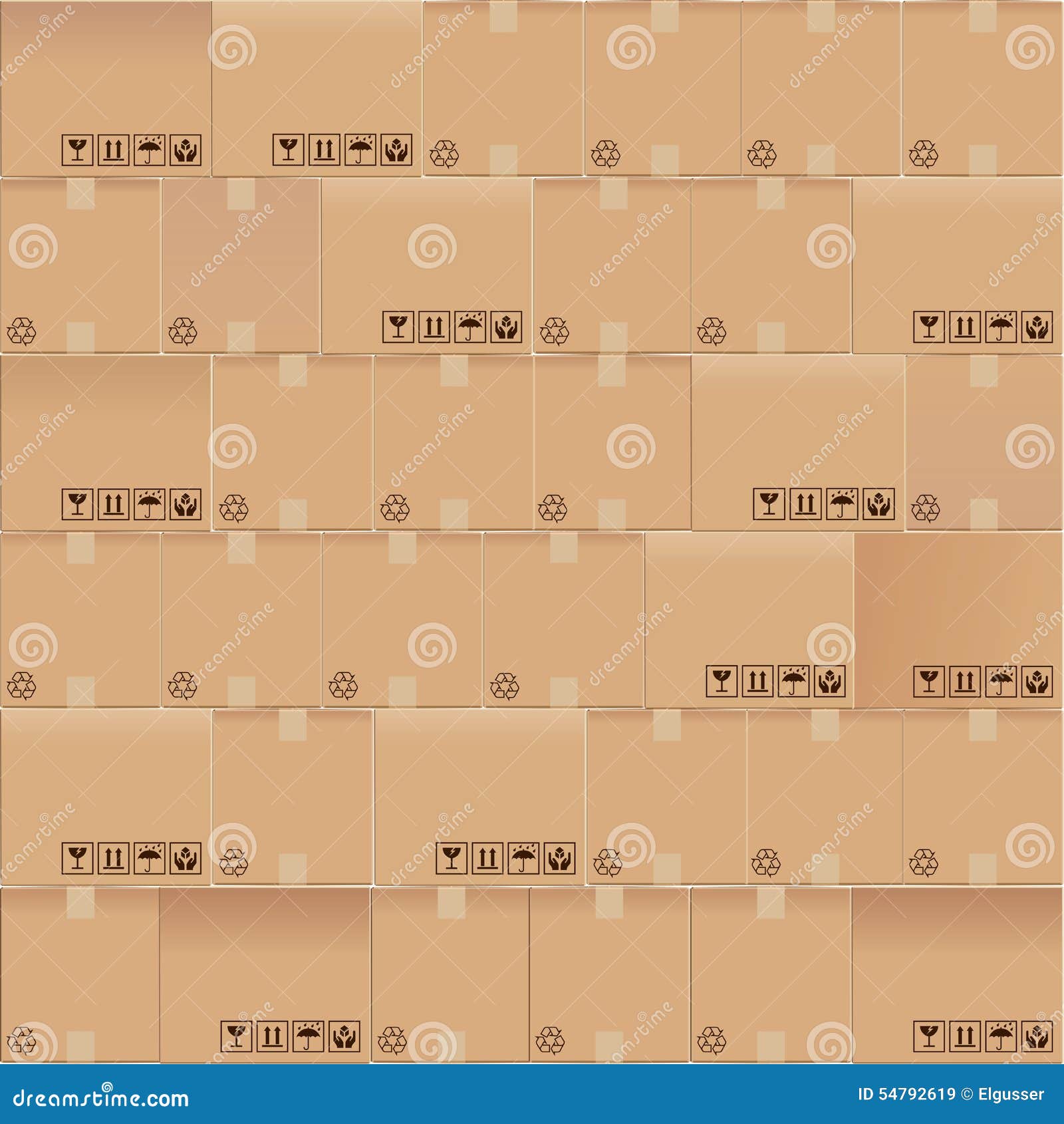 Cardboard boxes seamless stock vector. Illustration of pack - 54792619