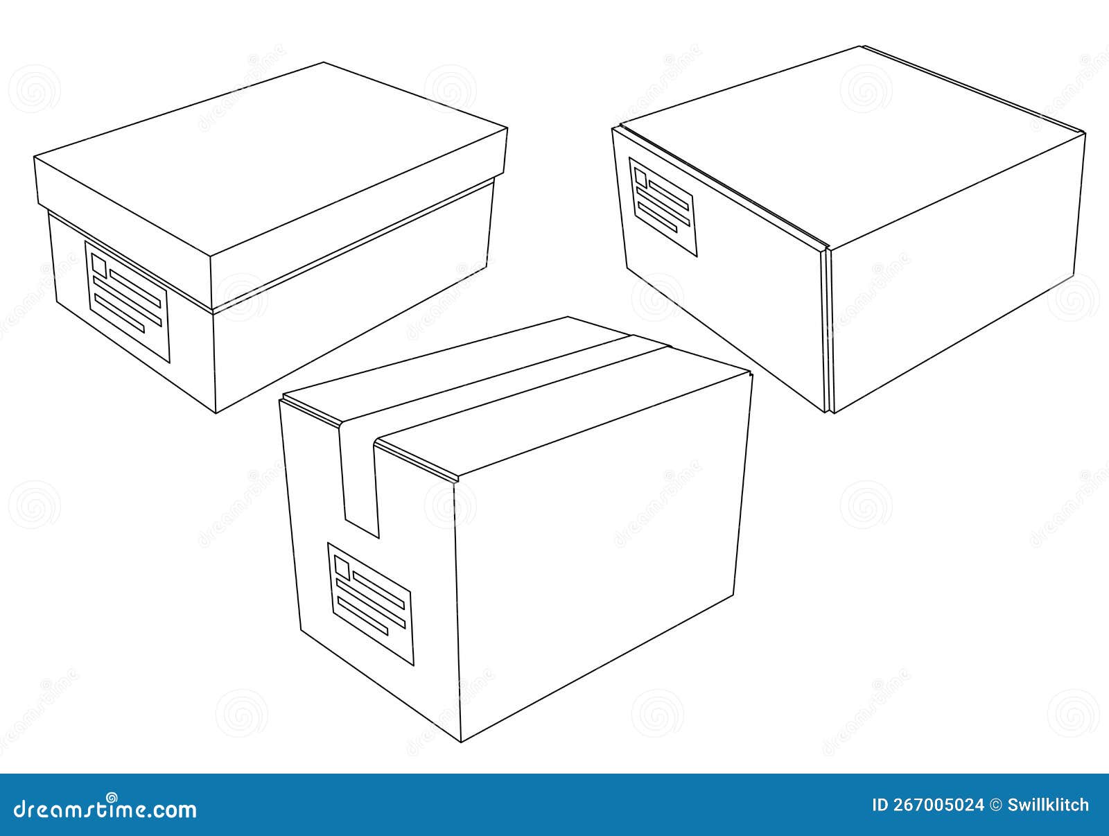 Cardboard Boxes Set for Delivery and Storage. Isolated Carton Crates ...