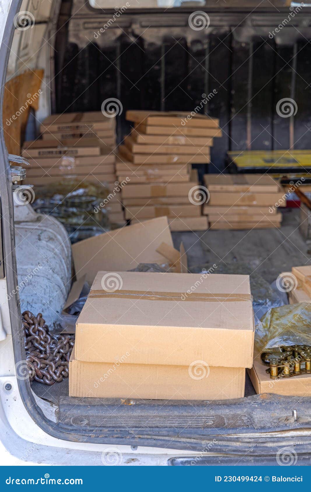 Boxes in Van stock photo. Image of vehicle, 2021, delivery - 230499424