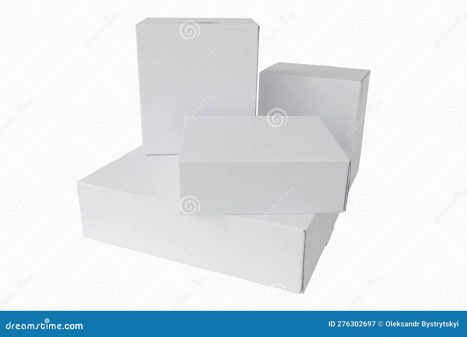 Cardboard Boxes, Stack of Closed White Boxes Stock Image - Image of ...