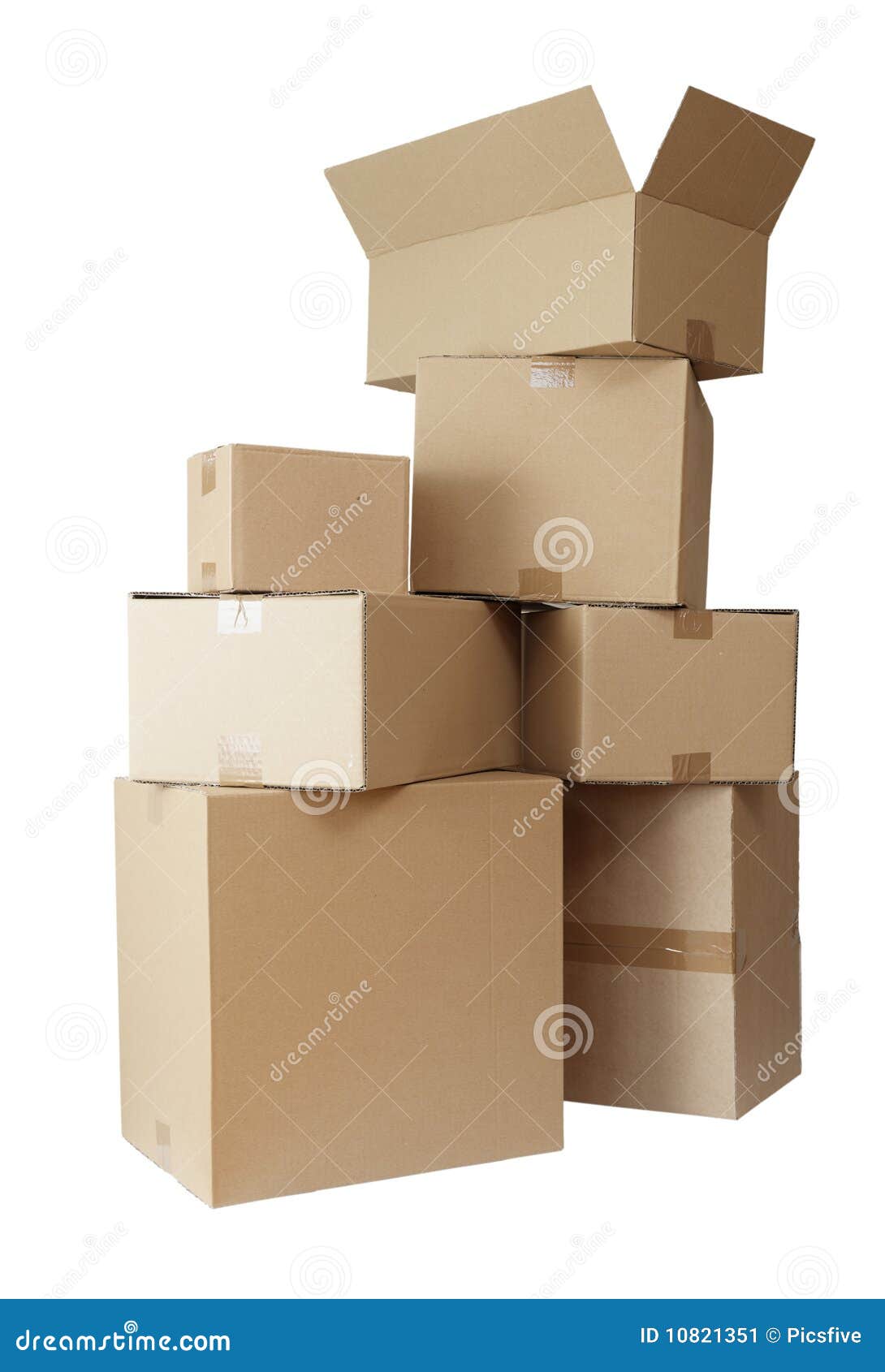 Stack Of Package Boxes On Wooden Pallet At Storage Warehouse. Carton ...