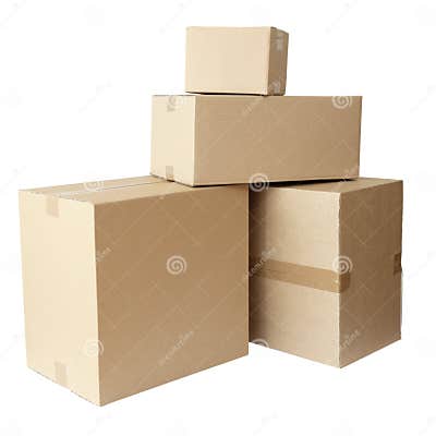 Cardboard Boxes Stack Package Stock Photo - Image of moving, fragile ...