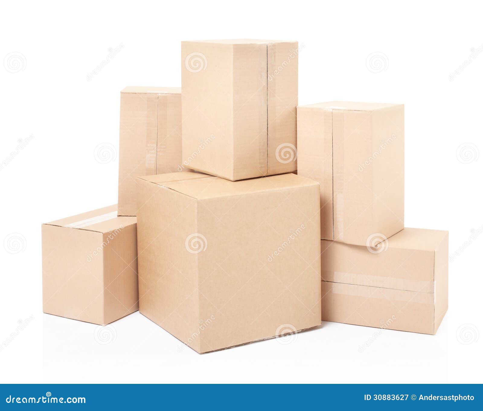 Cardboard boxes stack stock image. Image of recycle, object - 30883627
