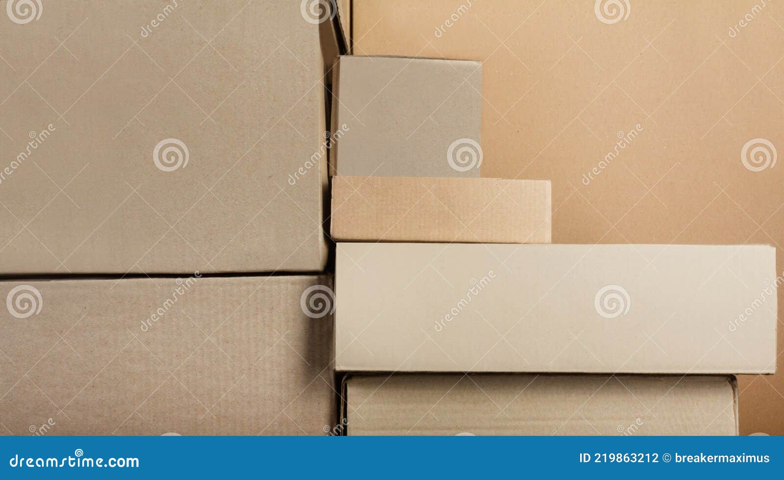 Cardboard Boxes Stacked Backdrop Photo Stock Photo - Image of mockup ...