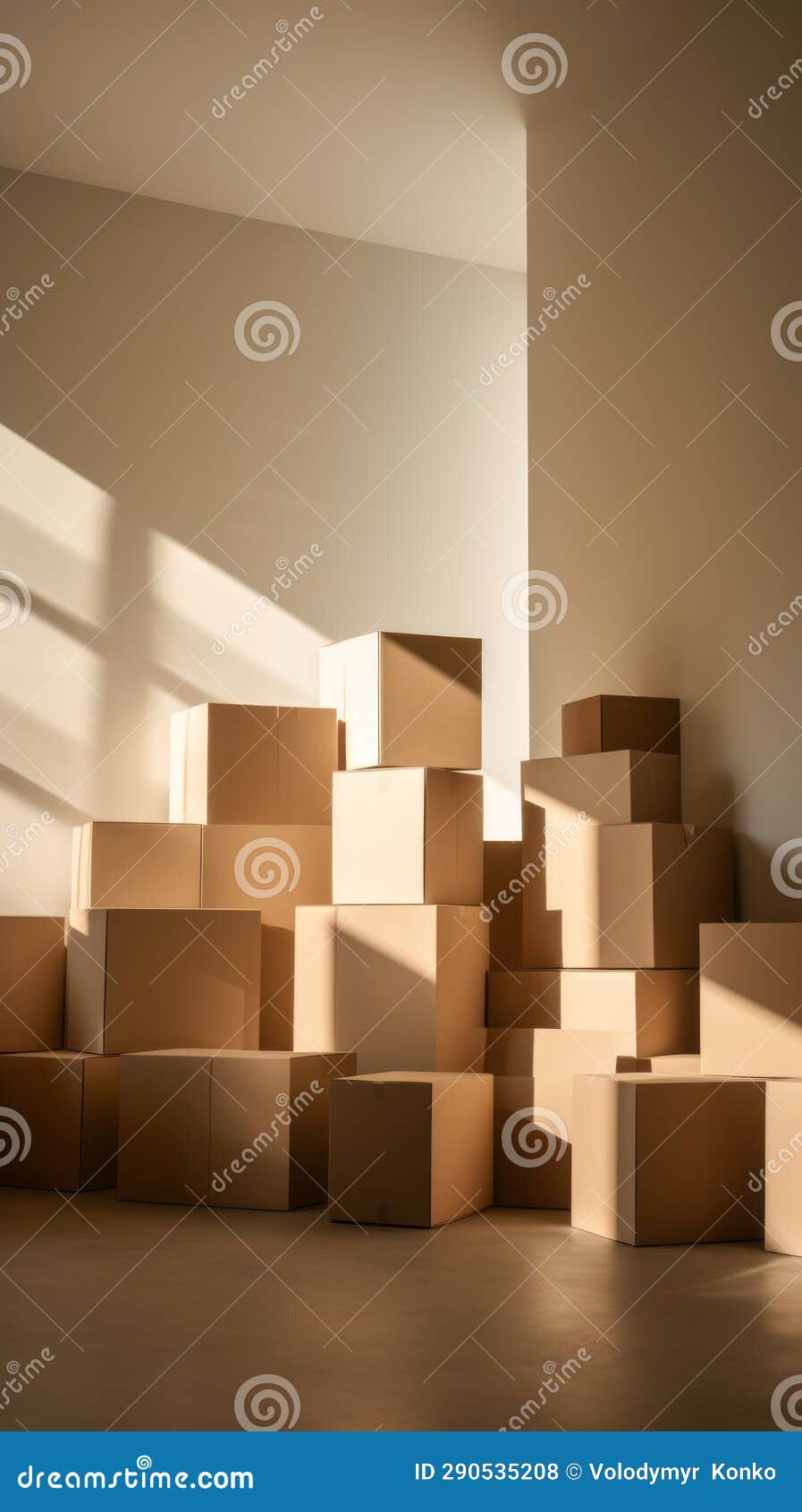 Cardboard Boxes Stacked on the Floor in a Messy Pile Stock Photo ...
