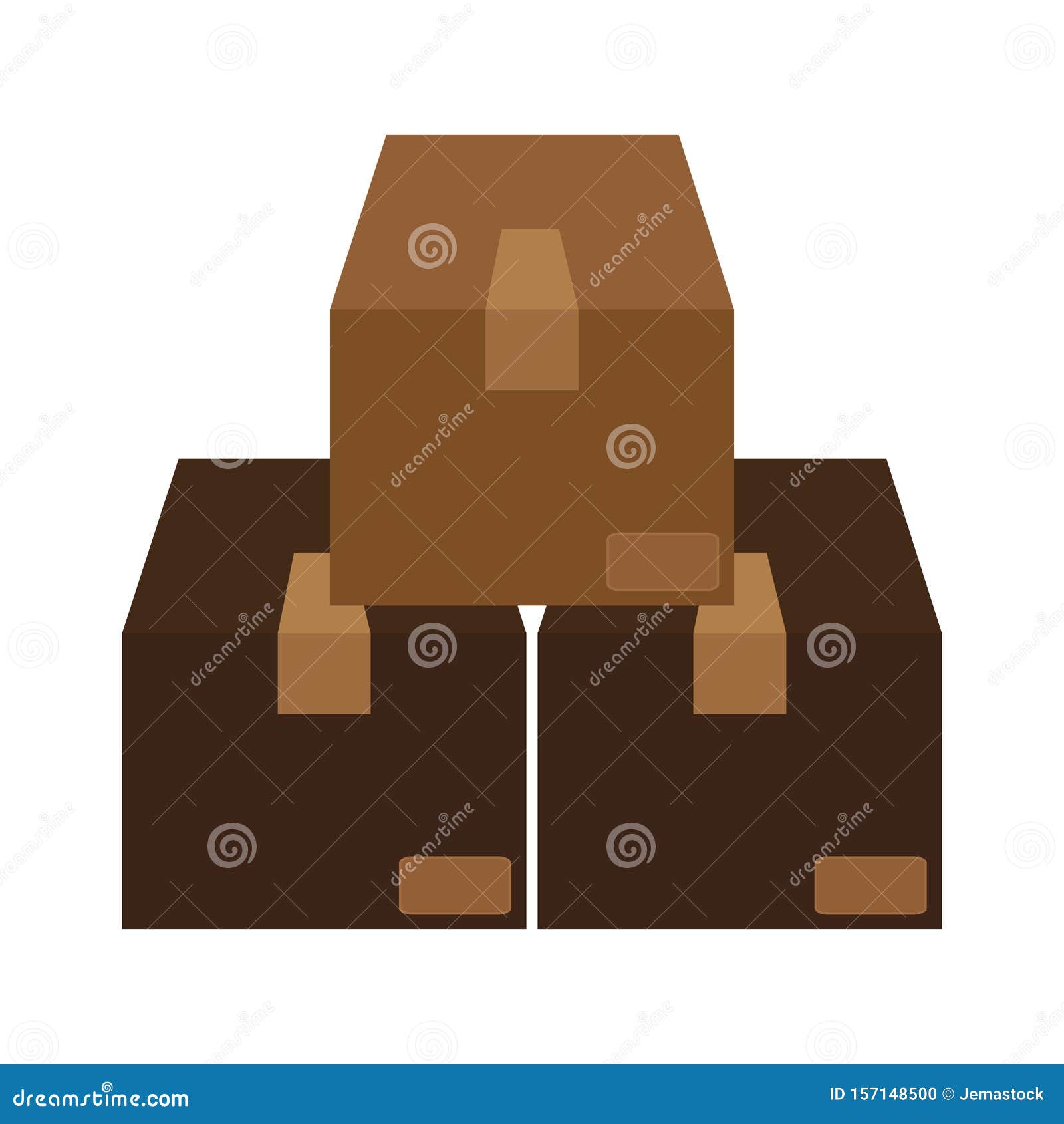 Cardboard boxes stacked stock vector. Illustration of mail - 157148500