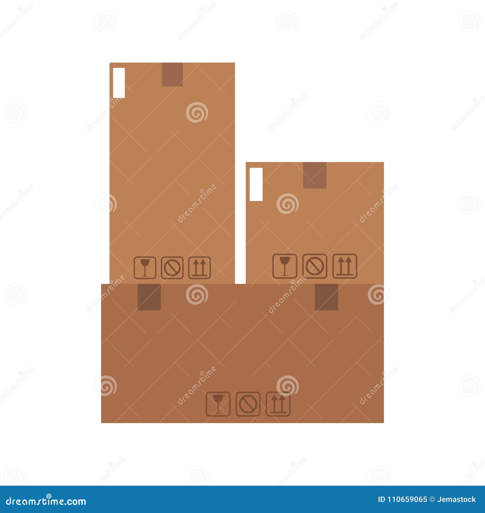 Cardboard boxes stacked stock vector. Illustration of carton - 110659065