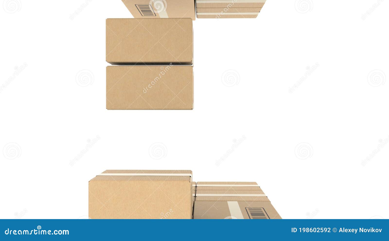 Stack of Falling Cartons, Looping 3d Animation. Logistics, Recycled ...