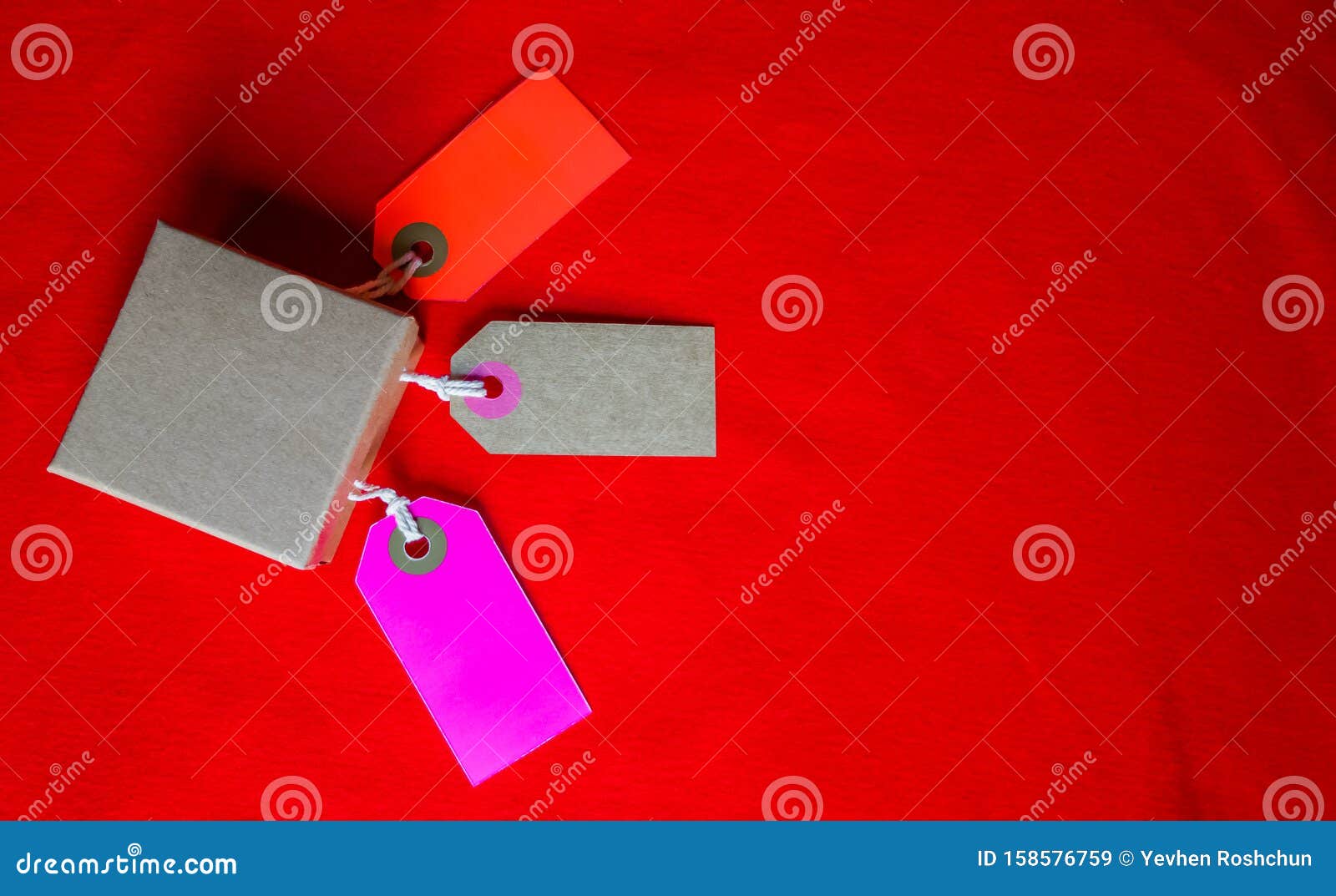 Cardboard Boxes with a Tag. Brown Packing Box with Blank Label and Copy ...