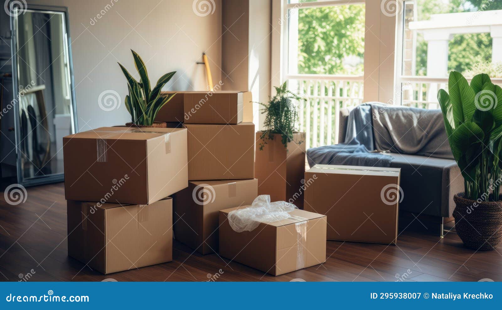 Cardboard Boxes with Things are Stacked. the Concept of Moving To a New ...