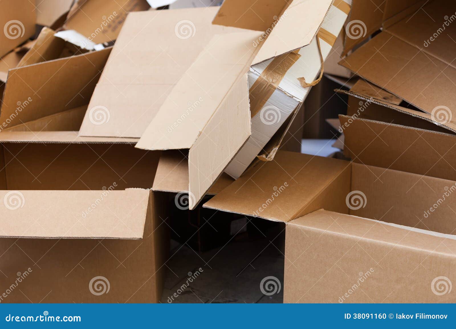 Cardboard boxes in trash stock photo. Image of dump, service - 38091160