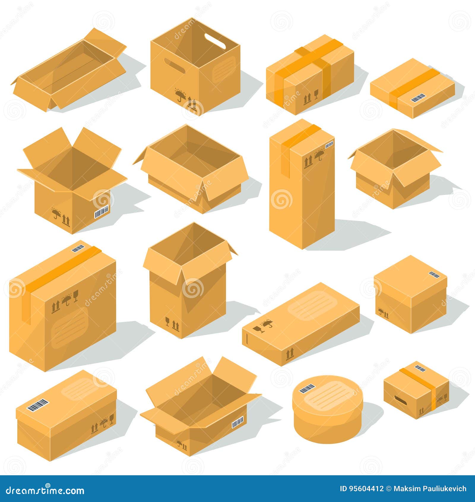 Boxes Of Various Cardboard Sizes Of Various Shapes For Protection ...