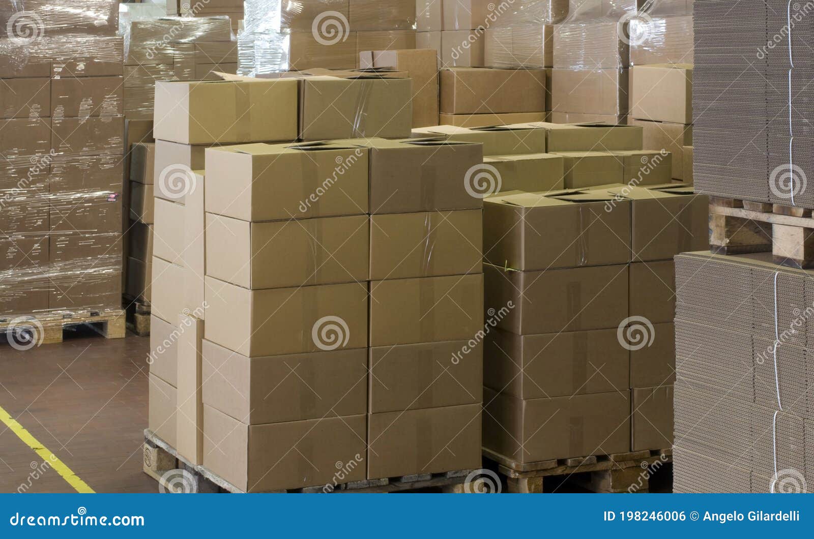 Cardboard Boxes in a Warehouse Stock Photo - Image of delivery ...