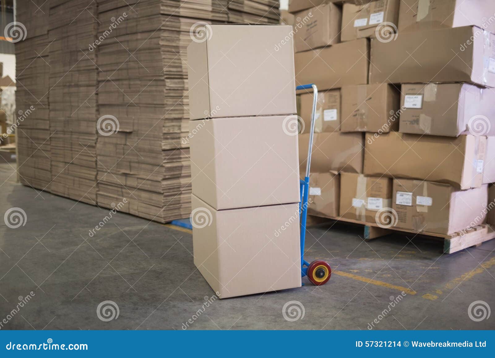 Cardboard Boxes in Warehouse Stock Photo - Image of freight, storehouse ...
