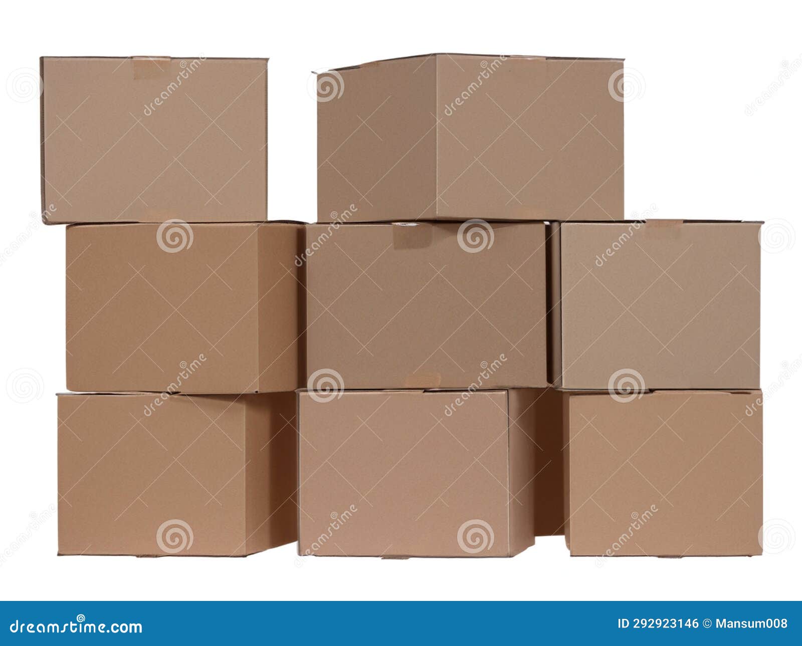 Cardboard Boxes on White Background Stock Photo - Image of mail ...