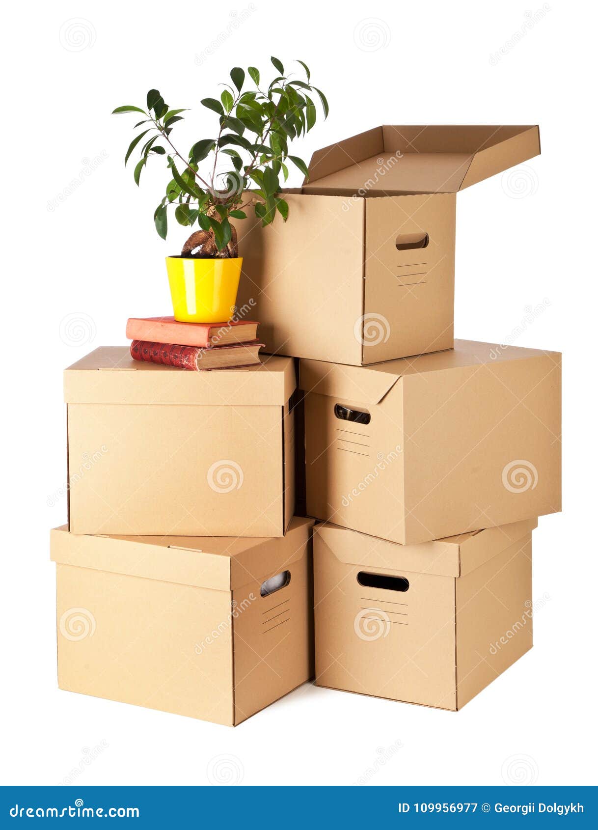 Cardboard Boxes on White Background Stock Image - Image of background ...