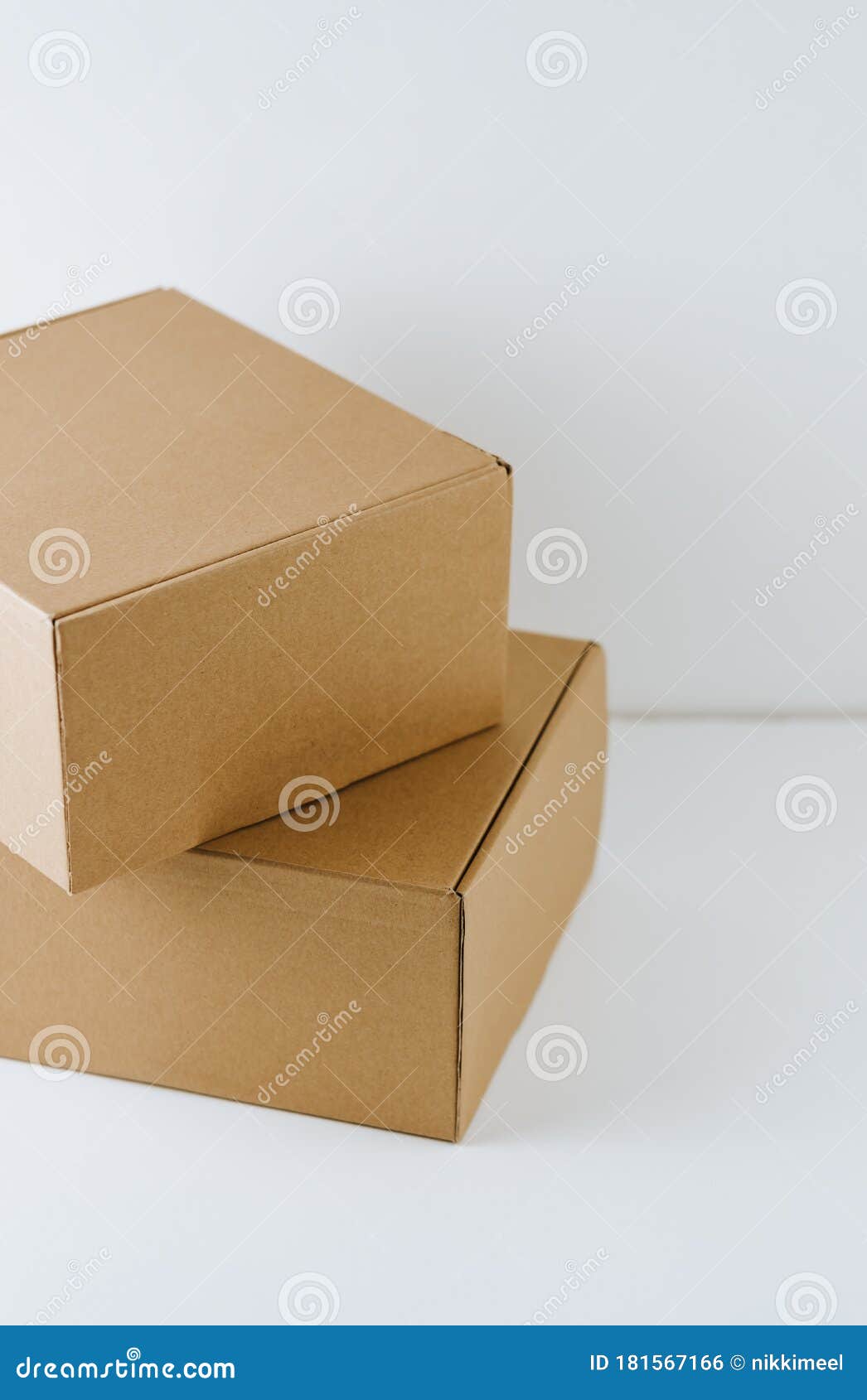 Cardboard Boxes on White Background. Stock Photo - Image of background ...