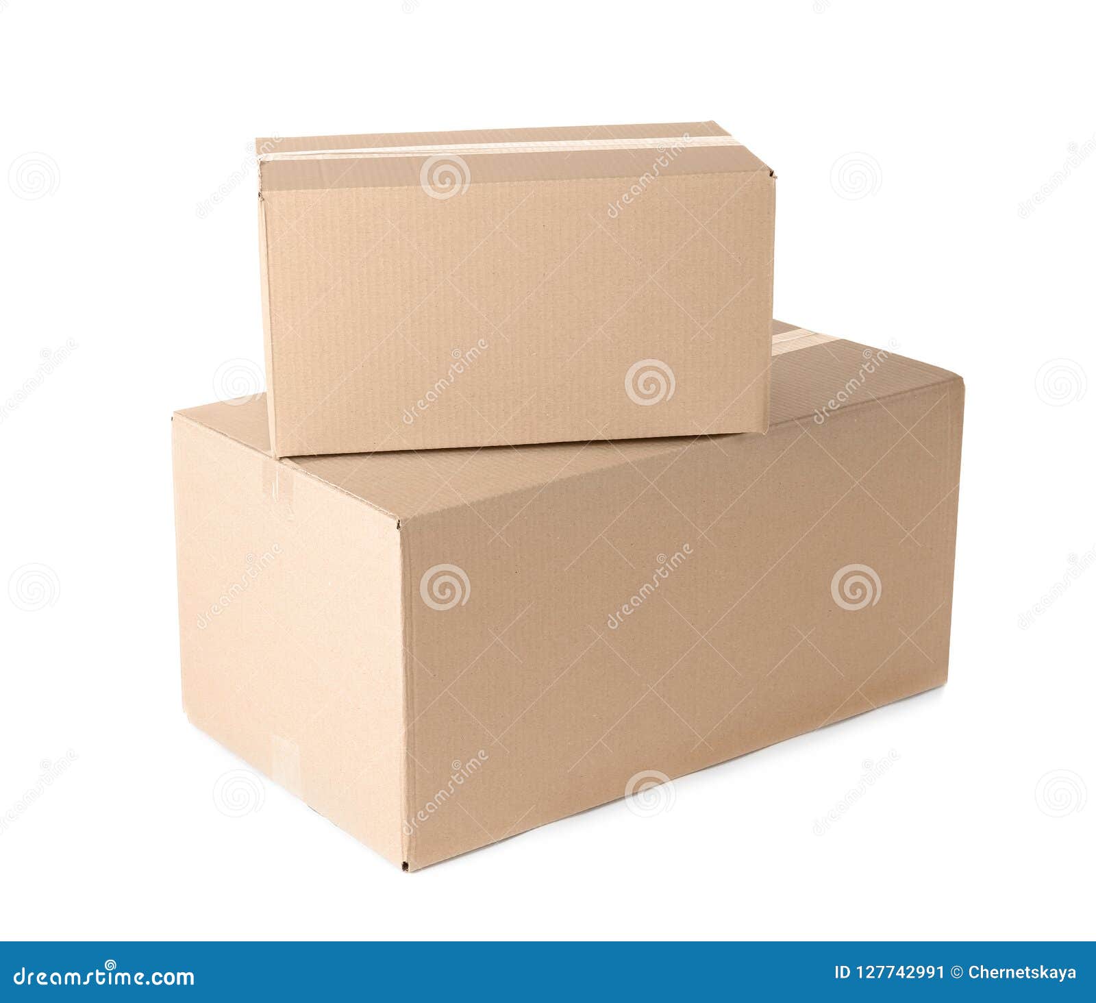 Cardboard Boxes on White Background Stock Image - Image of deliver ...